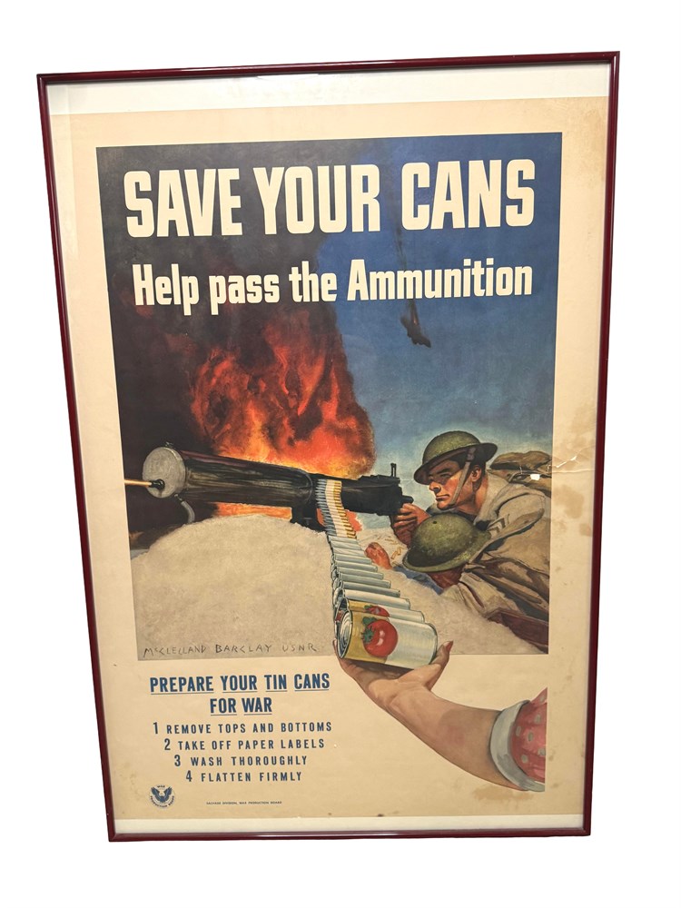 North East Ohio Auctions - WWII Propoganda Poster "Save Your Cans, Help ...